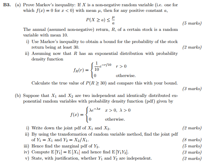 Solved (a) Prove Markov's inequality: If X is a non-negative | Chegg.com