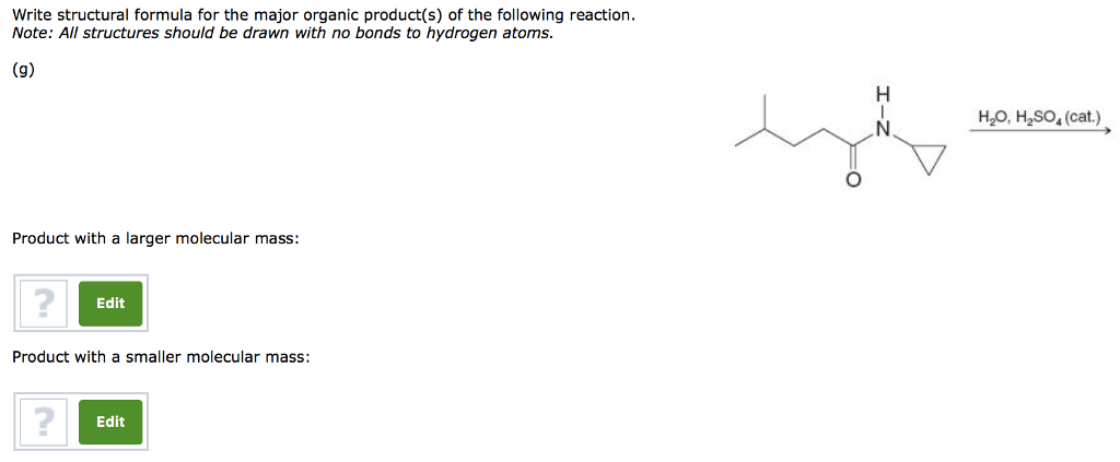 Solved Write structural formula for the major organic | Chegg.com