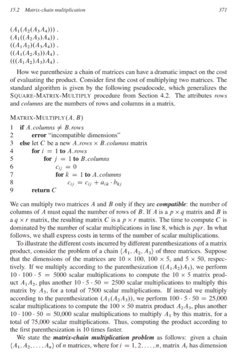 Solved 15.2-4 Describe the subproblem graph for matrix-chain | Chegg.com