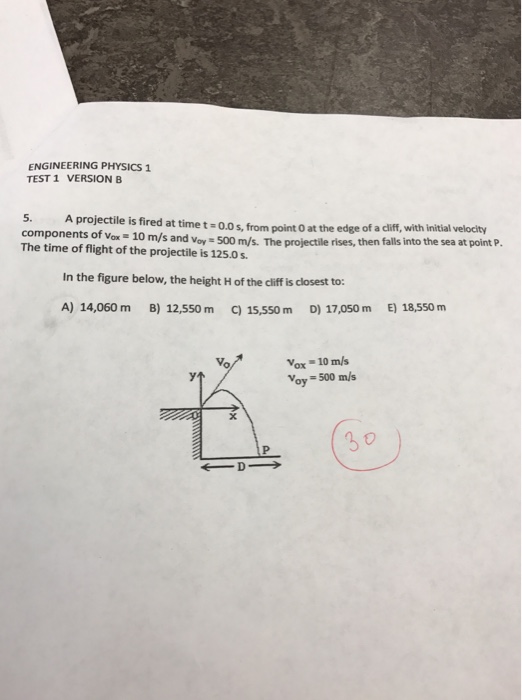 Solved A projectile is fired at time t = 0.0 s, from point 0 | Chegg.com