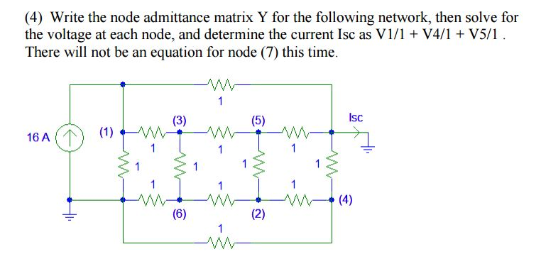 Solved Write the node admittance matrix Y for the following | Chegg.com