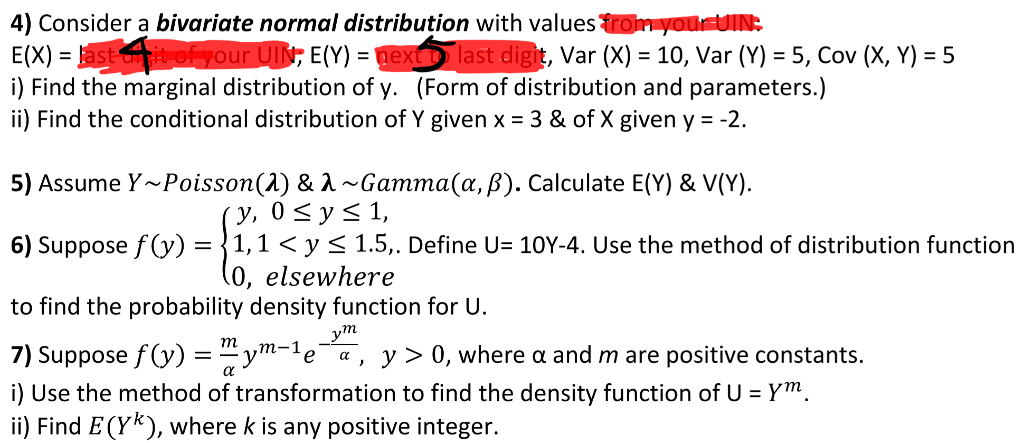 Solved 4) Consider a bivariate normal distribution with | Chegg.com
