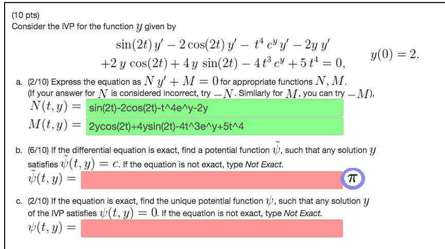 Solved (10 pts0 Consider the IVP for the function y given by | Chegg.com