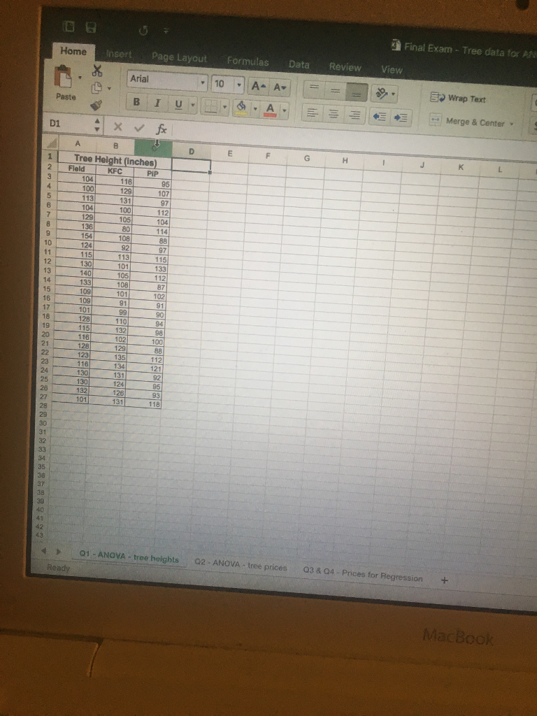 Final Exam-Tree data for AN 備日 insert Page Layout | Chegg.com