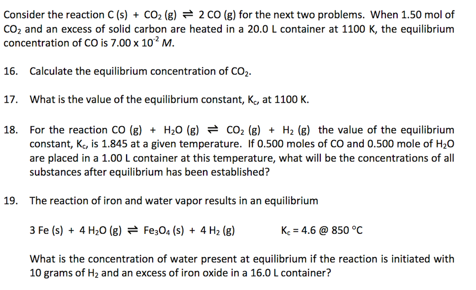 Solved Consider the reaction C(s) + CO2 (g) = 2 CO (g) for | Chegg.com