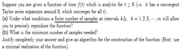 Suppose you are given a function of time flt) which | Chegg.com