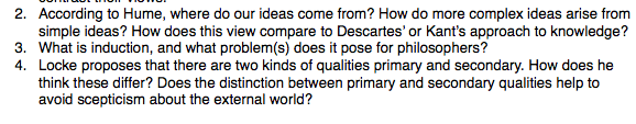 Solved 2. According to Hume, where do our ideas come from? | Chegg.com