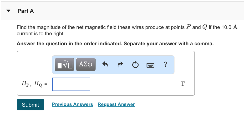 Solved Constants Two insulated wires perpendicular to each | Chegg.com