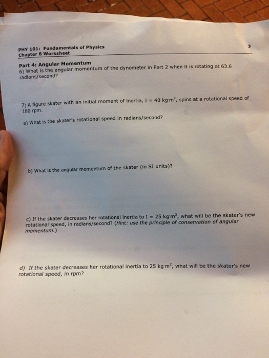 Solved PHY 101: Fundamentals of Physics Chapter 8 Worksheet | Chegg.com