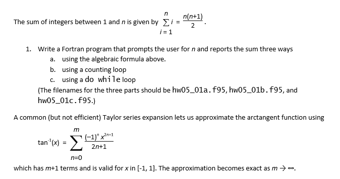 Solved The sum of integers between 1 and n is given by | Chegg.com