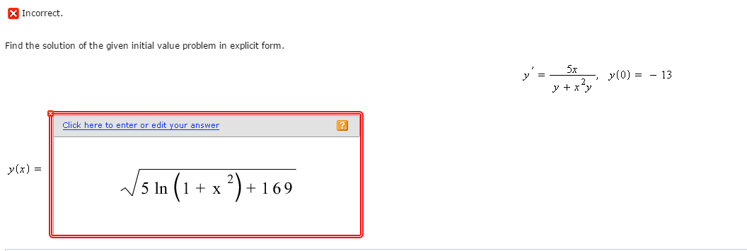 Solved Find The Solution Of The Given Initial Value Problem