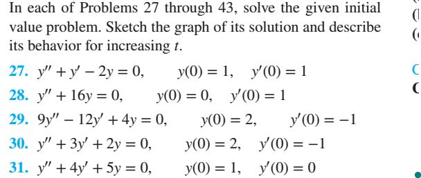 Solved In each of Problems 27 through 43, solve the given | Chegg.com