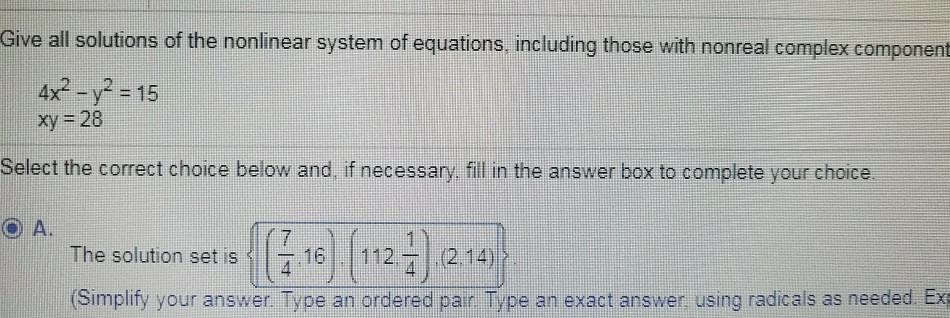 Solved Give all solutions of the nonlinear system of | Chegg.com