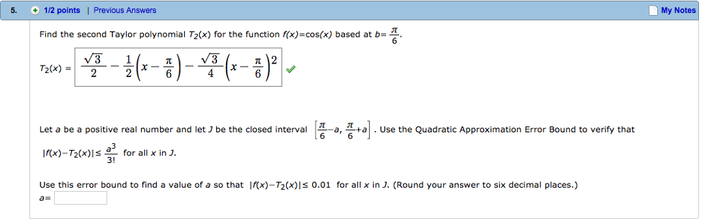 Solved Find The Second Taylor Polynomial T 2 X For The