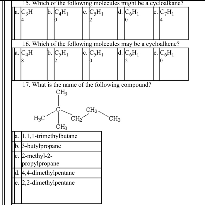 Solved What is the name of the following compound? a. | Chegg.com