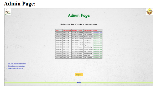 How do I create a library rental website that follows | Chegg.com
