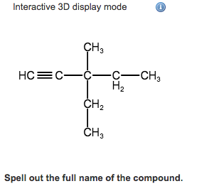 Solved Interactive 3D display mode 1 HC C- C CH CH Spell out | Chegg.com