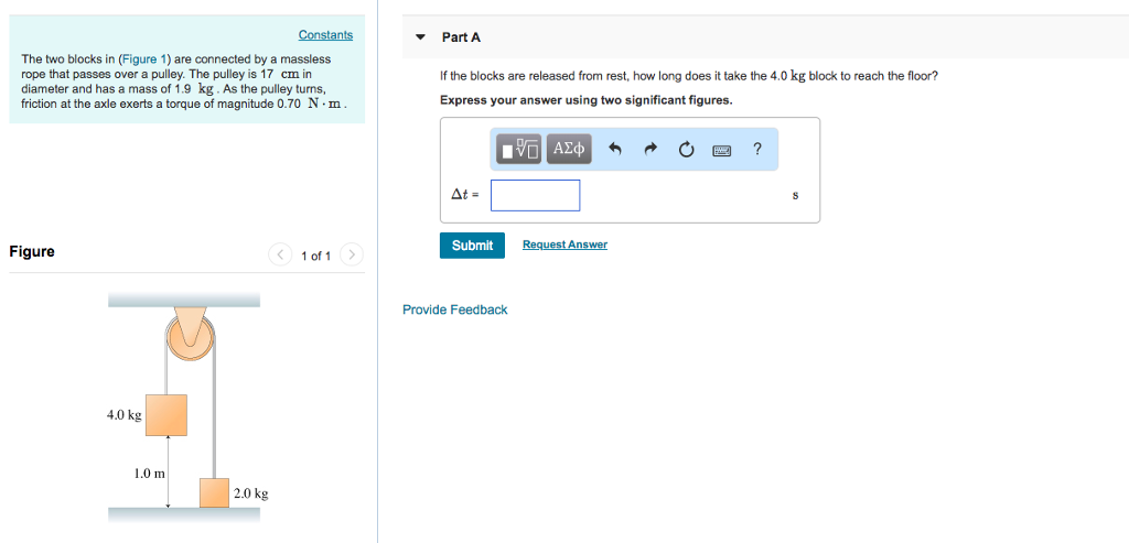 Solved Constants Part A The two blocks in (Figure 1) are | Chegg.com
