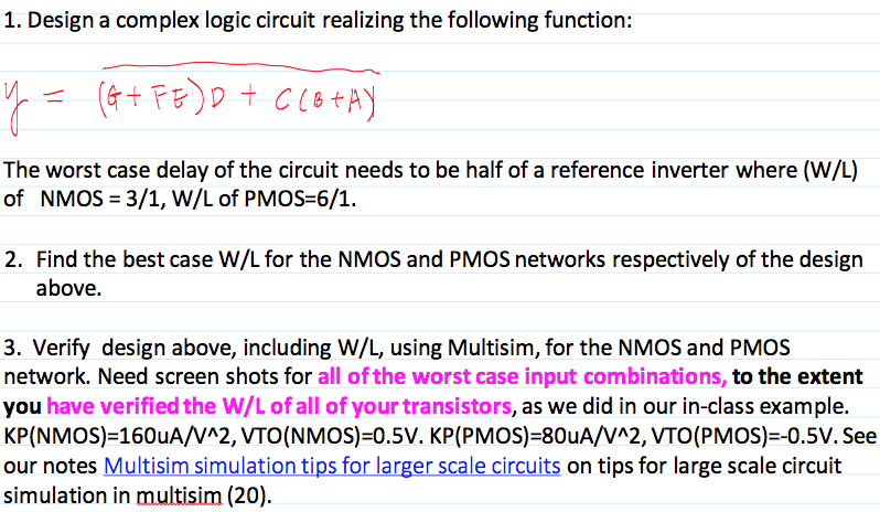 Solved Design a complex logic circuit realizing the | Chegg.com