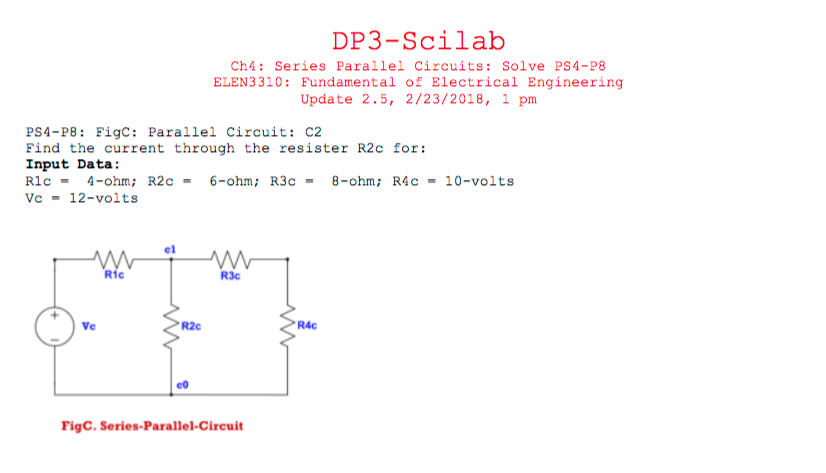 Solved DP3-Scilab Ch4: Series Parallel Circuits: Solve | Chegg.com