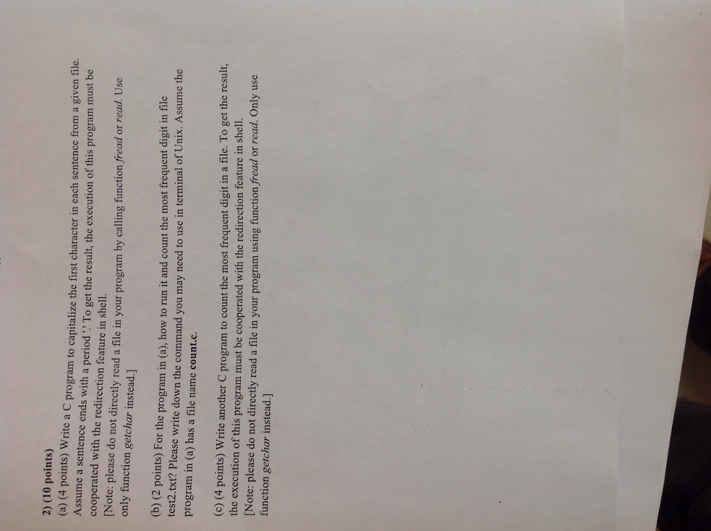 Solved Write a C program to capitalize the first character | Chegg.com