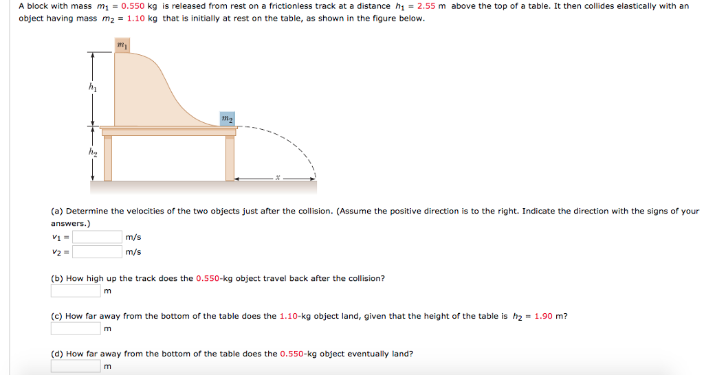 Solved A block with mass m1-0.550 kg is released from rest | Chegg.com