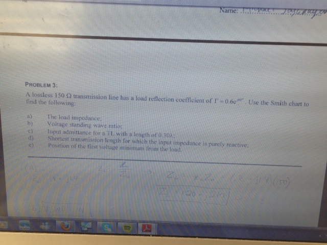 A lossless 150 O transmission line has a load | Chegg.com