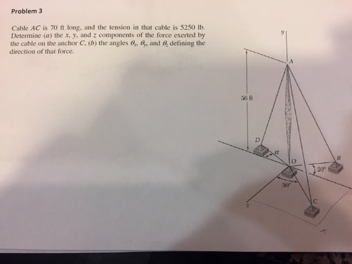 Solved Cable AC is 70 ft long, and the tension in that cable | Chegg.com