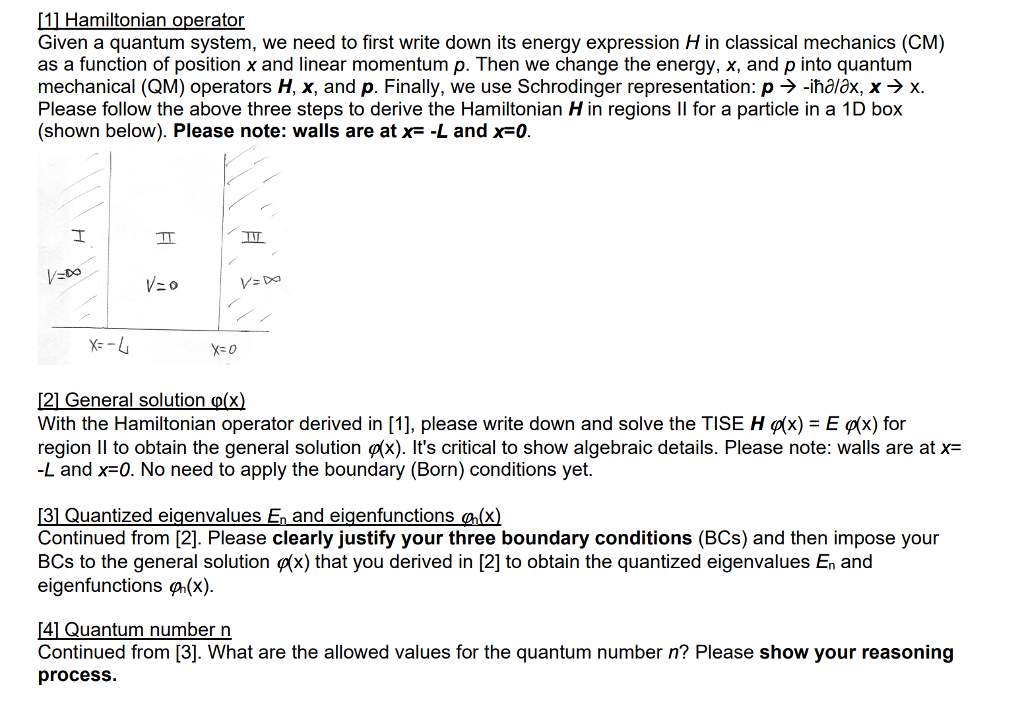 Solved Hamiltonian operator Given a quantum system, we need | Chegg.com