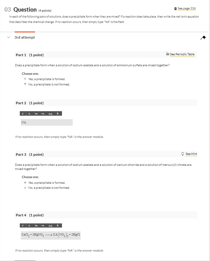 Solved 03 Question (4points) a See page 336 In each of the | Chegg.com