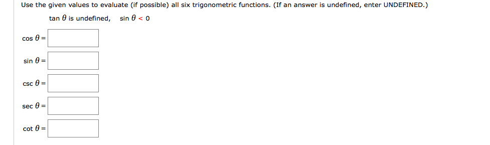 Solved Use the given values to evaluate (if possible) all | Chegg.com