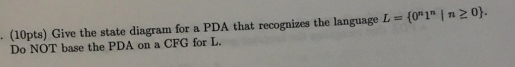 Solved Give the state diagram for a PDA that recognizes the | Chegg.com