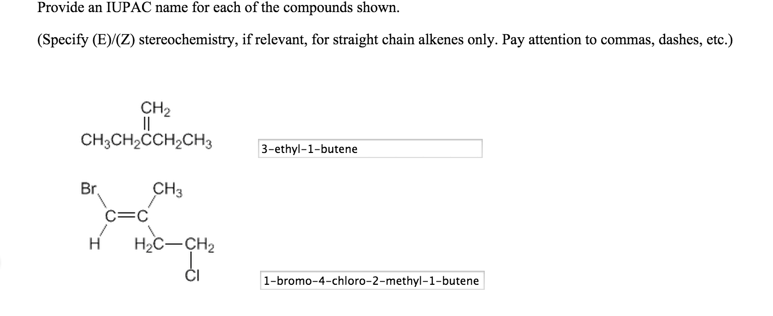 Solved Provide an IUPAC name for each of the compounds | Chegg.com