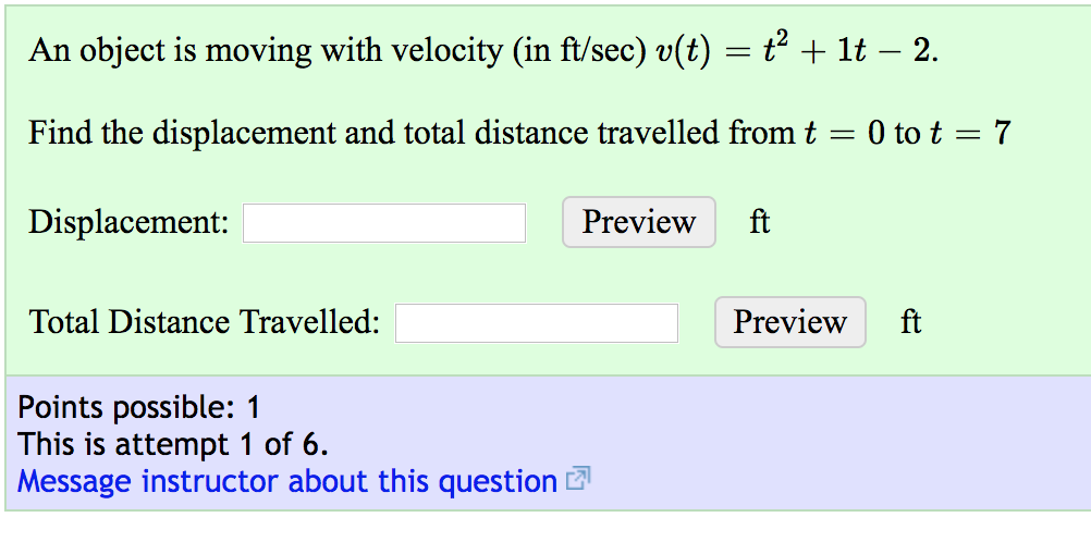 Solved An Object Is Moving With Velocity In Ft Sec V T