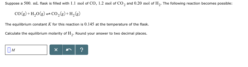 Solved I need help solving for the molarity of H2. If | Chegg.com