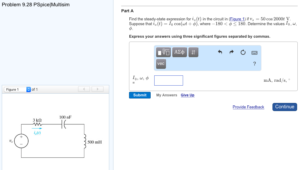 Solved Problem 9.28 PSpice|Multisim Part A Find the | Chegg.com