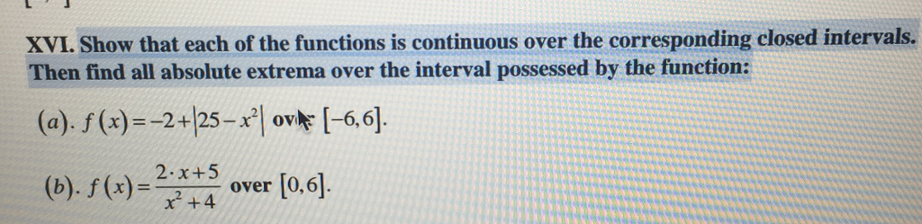Solved Show that each of the functions is continuous over | Chegg.com