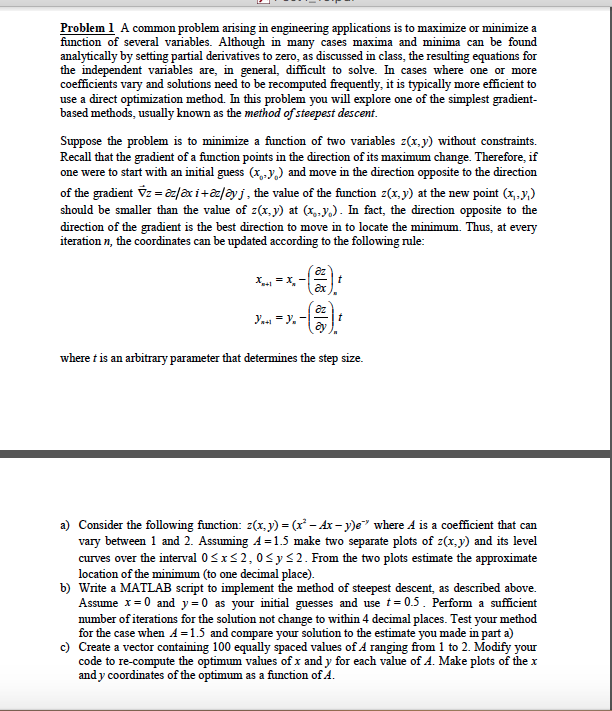 Solved A common problem arising in engineering applications | Chegg.com