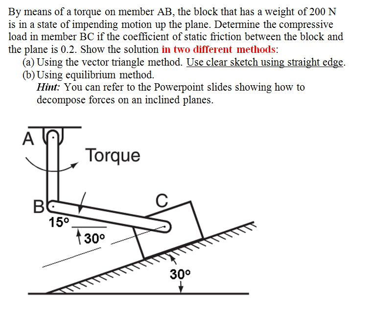 By means of a torque on member AB; the block that has | Chegg.com