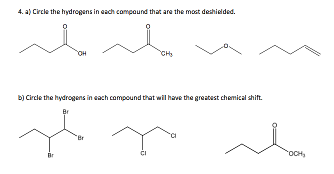 Solved Circle the hydrogens in each compound that are the | Chegg.com