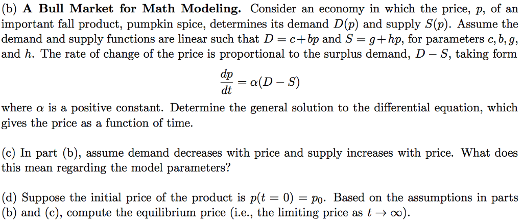 Solved b A Bull Market For Math Modeling Consider An Chegg
