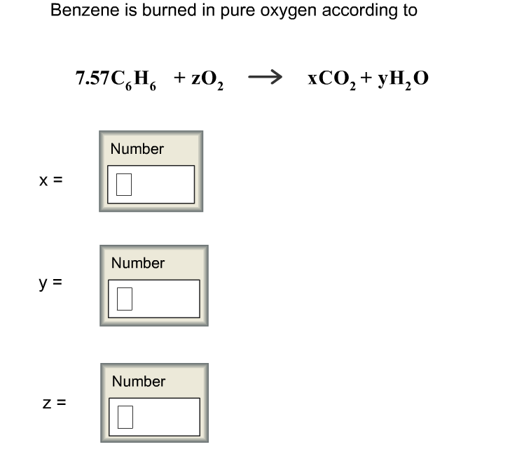 Solved Benzene is burned in pure oxygen according to Number | Chegg.com