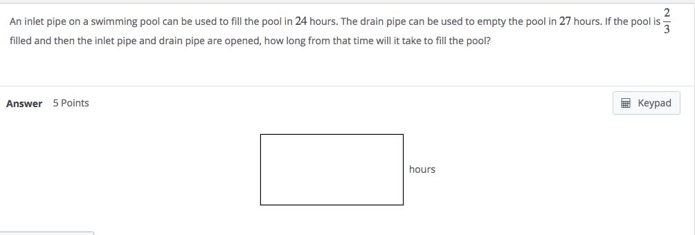 Solved 2 An inlet pipe on a swimming pool can be used to | Chegg.com