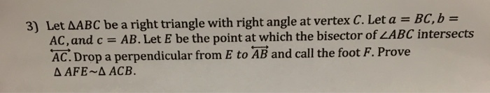 Solved Let delta ABC be a right triangle with right angle at | Chegg.com