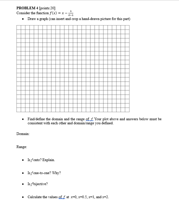 Solved Problem 4 Points20 Consider The Function Fx X