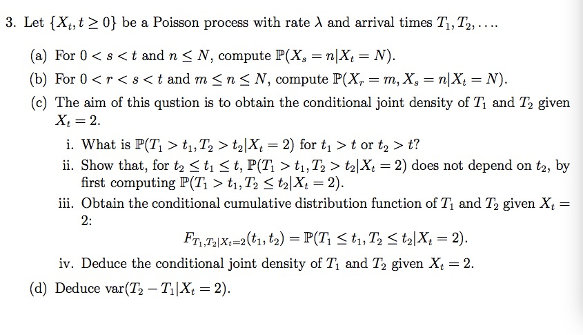 Solved Let Xt T Greaterthanorequalto 0 Be A Poisson
