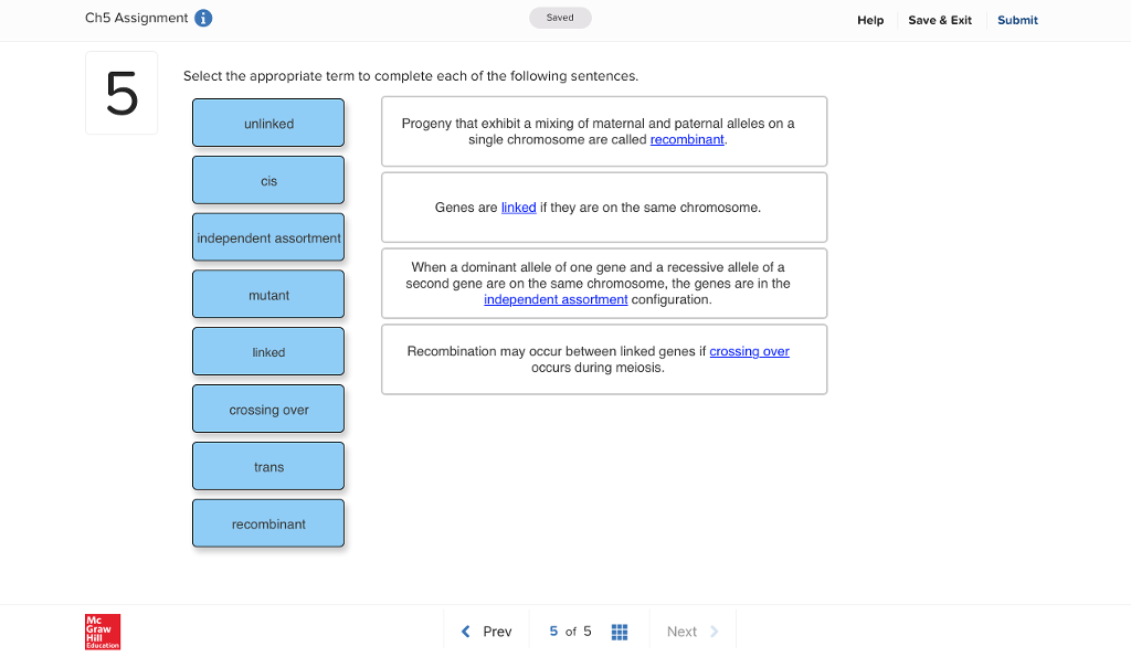 Solved Ch5 Assignment Saved Help Save & Exit Submit 5 Select | Chegg.com