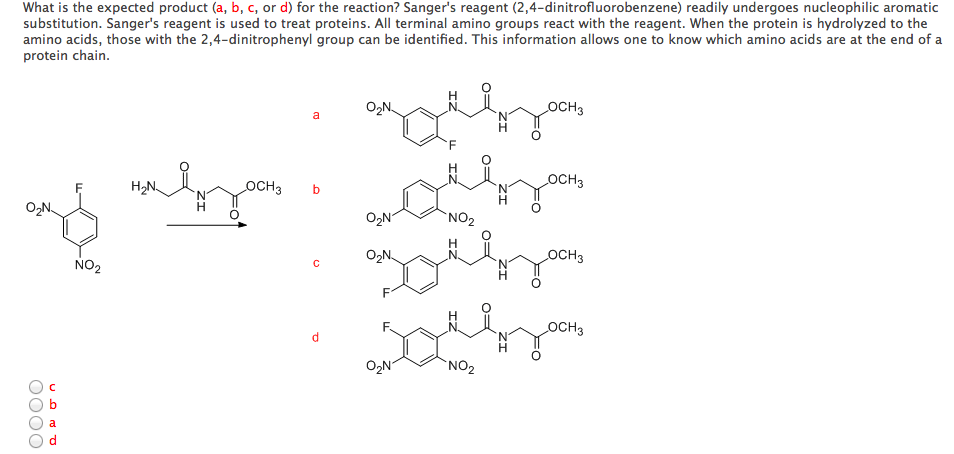 Solved What is the expected product (a, b, c, or d) for the | Chegg.com