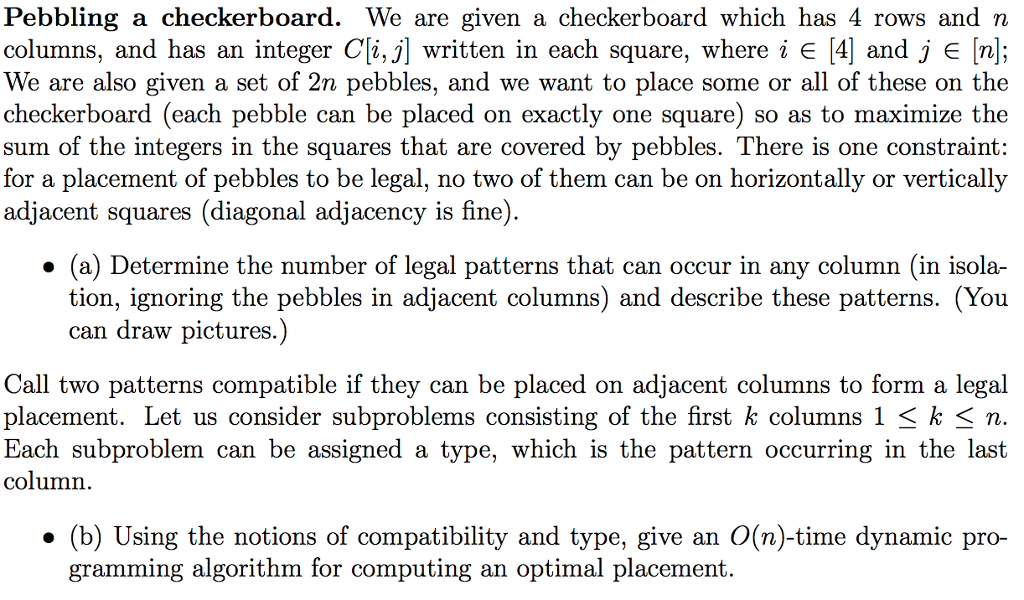 Solved Pebbling a checkerboard. We are given a checkerboard | Chegg.com