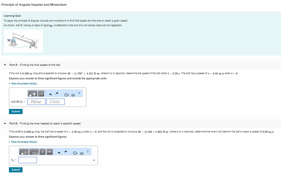 Solved Principle of Angular Impulse and Momentum Learning | Chegg.com